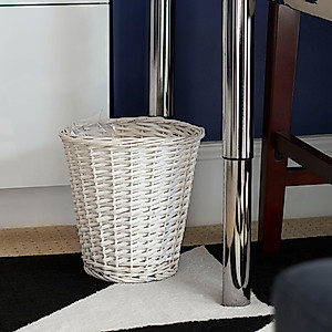 Household Essentials White Small Willow Wicker Waste Basket
