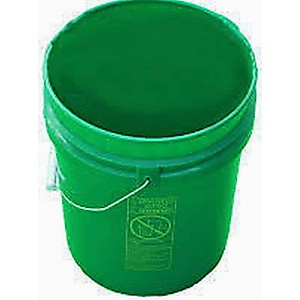 5 Gallon (20L) Plastic Buckets, 3-Pack - Green