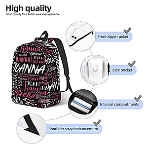 Husguciy Custom Backpack with Name, Personalized Bookbag for Boys Girls Kids, Customized School Bag for School Office Travel (Black Pink)