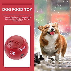 Interactive Food Dispensing Small Dog Toy, Treat Ball Pet Food Ball, Interactive Training Slow Feeder Toy Food Dispenser Slow Feeder for Small Dogs (Red)