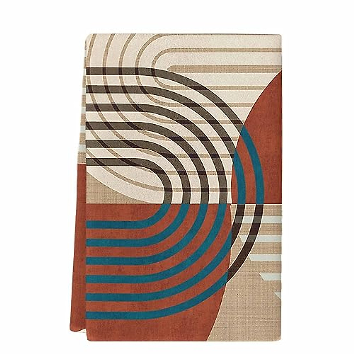 Kitchen Towels Abstract Spiral Circle Absorbent Tea Towel Soft Hand Dish Towel Mid-Century Modern Reusable Washable Cleaning Cloth Hand Bath Towels for Bathroom Bar for Everyday Cooking (Pack of 1)