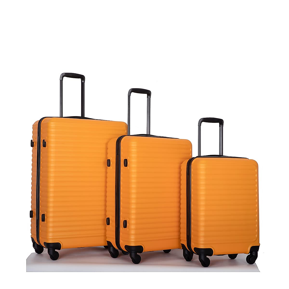 Tripcomp Luggage Sets 3piece Set Hardshell Luggage with Spinner Wheels, TSA Lock, Travel Suitcase Sets, 20 Inch Carry On, 24 Inch Mid-size, 28 Inch Large siutcase(Orange)