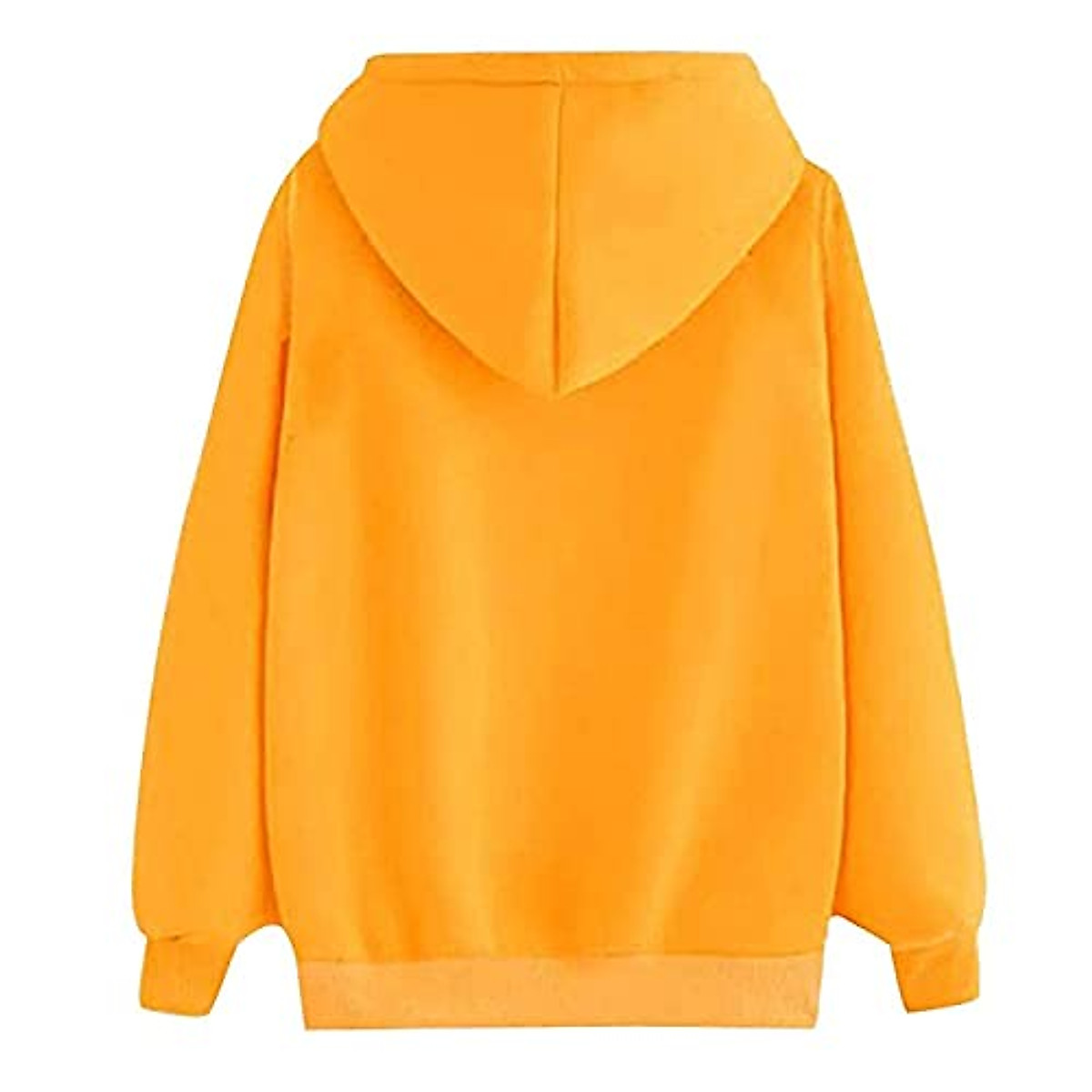 Fashion Hooded Sweatshirts for Women Long Sleeve Drawstring Pocket Classic Pullovers Electrocardiogram Casual Shirt Tops Yellow