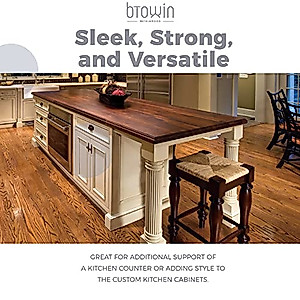 35 1/2-inch H 5-inch W 5-inch D Cabinet Columns, Btowin 2Pcs Unfinished Tapered Stripe Rubberwood Replacement Island Legs for Large Dining Table & Kitchen Table