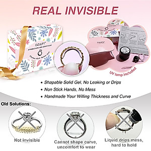 Invisible Ring Size Adjuster, Ring Resizer for Loose Ring, Ring Guards for Woman and Man Ring, Ring Adjuster Adhesive UV Light Easy to Use, Fit for Thin, Wide Rings, Unusual Rings