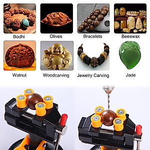 Saipe Universal Mini Table Vise Clamp 360° Suction Vice Clamp Drill Press Vise Table Bench Vice Craft Vise DIY Sculpture Craft Carving Tool for Jewelry Watch Walnut