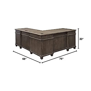 Martin Furniture Desk And Return, Weathered Dove