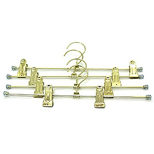 30Pack Koobay 13.7" Gold Shiny Metal Heavy Duty Clips Pants Hangers Trousers with Swivel Hook