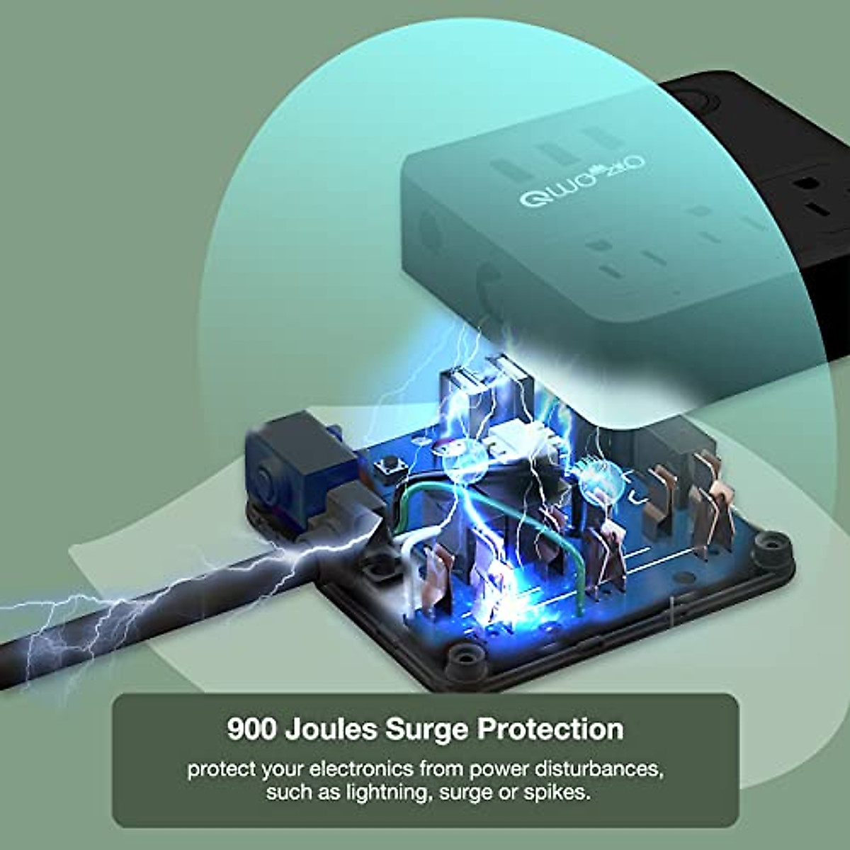 QWOZUEO Power Strip with USB, Outlet Extender with Night Light, 3 Outlet 3 USB Ports Desktop Charging Station, 4 ft Smart Power Strip, Small and Portable Travel Extension Cord for Home Office Hotel