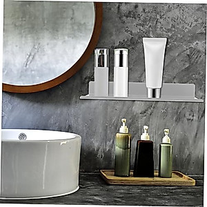 WATIIFUFU Shelf Wall Mount Shelves Shower Basket Wall Mounted Shelves Metal Storage Rack Metal Storage Shelves Metal Shelving Shower Rack White No Punching Toilet Rack Stainless Steel