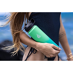 HYDRO CELL Stainless Steel Insulated Water Bottle with Straw - For Cold & Hot Drinks - Metal Vacuum Flask with Screw Cap and Modern Leakproof Sport Thermos for Kids & Adults (Mint/Green 24oz)