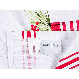 KAF Home Holiday Mixed Flat and Terry Printed Dish Towel Set of 3, 100-Percent Cotton, 18 x 28-inch (Stockings)