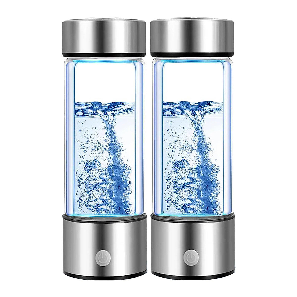 Hydrogen Water Bottle, Hydrogen Water Bottle Generator 2 Pack 2024 w SPE/PEM Tech Water Ionizer, Portable Hydrogenated Water Machine Improve Water in 3 Minutes Hydrogen Rich Glass Bottles Healthy