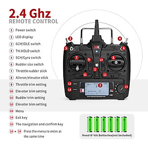 CKYSCHN Remote Control Helicopter, WLtoys K110S RC Helicopters with 3D/6G Mode Gyro for Adults, 6 Channel RC Aircraft with Brushless Motor, Mini Helicopter with 3 Batteries