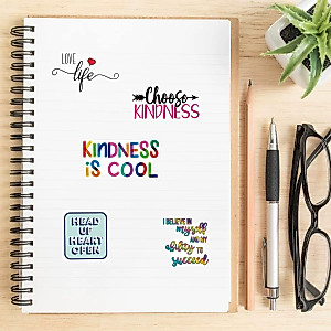 Motivational Stickers 52 Pieces Water Bottle Motivational Stickers Notebook Diary Scrapbook Guitar Helmet Waterproof Vinyl Stickers Kids Teen Adult Teachers Staff Motivational Quotes Stickers