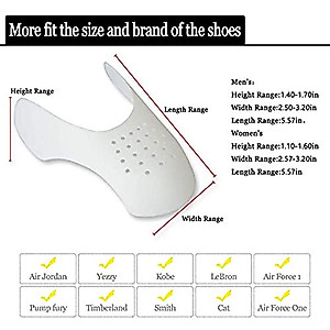 Jdomall 2 Pairs Shoes Crease Protector Toe Box, Prevent Sneaker Shoes Crease Protector for Men and Women's 7-12/