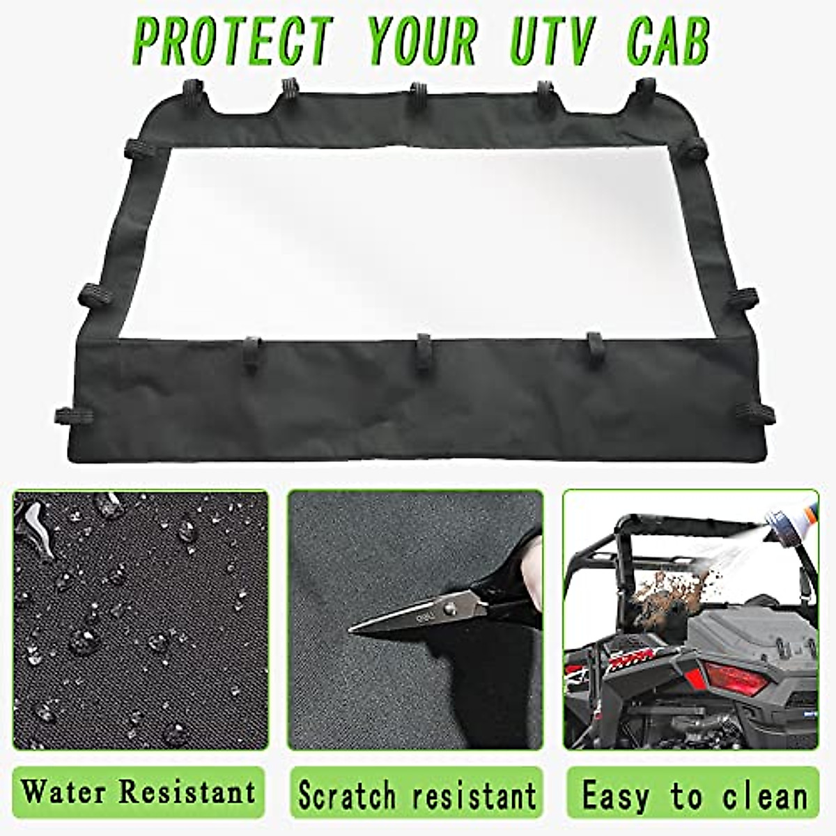 YONQIFON UTV Rear Windshield,Back Window Compatible with Polaris RZR 1000 XP, XP 4 1000