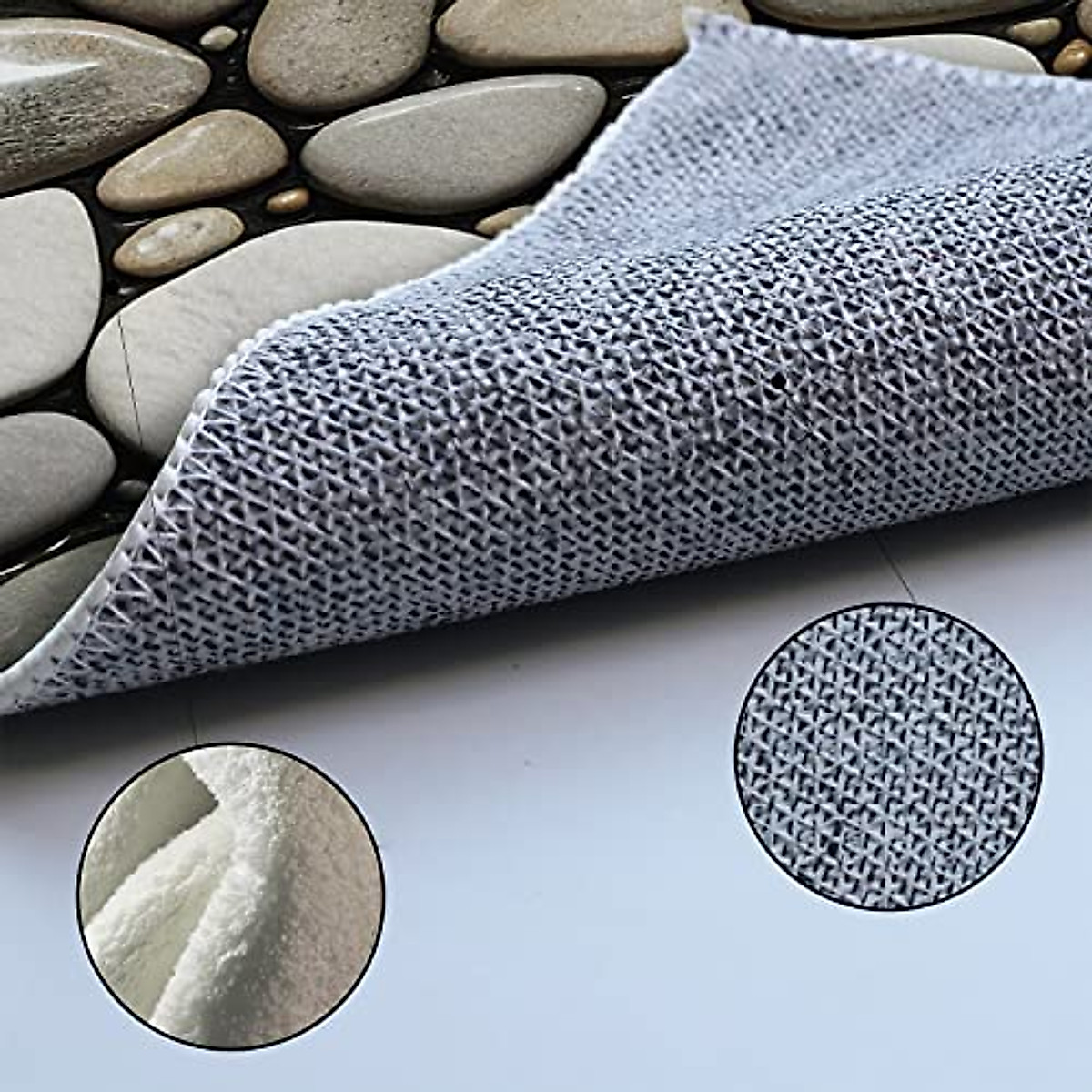 LBHAUSE Beach Black White Pebble Doormat Front Door Mat 16"x24", Absorbent Indoor Floor Mat Rubber Kitchen Rug Welcome Entrance Door Mat Living Room Bedroom Rug Modern Art Nordic Style