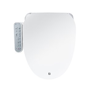 Electronic Heated Bidet Toilet Seat Elongated, Smart Heated Bidet Toilet Seat with Self-Cleaning Nozzle for Rear and Front Cleansing, Warm Air Dryer and Temperature Controlled