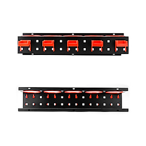 QWORK Wall-mounted Spray Bottle Holder, 2 Pack Aerosol Can Rack Organizer - 5 Holes and 5 Plastic Hooks Included for Tidying Up Your Cleaning and Detailing Tools