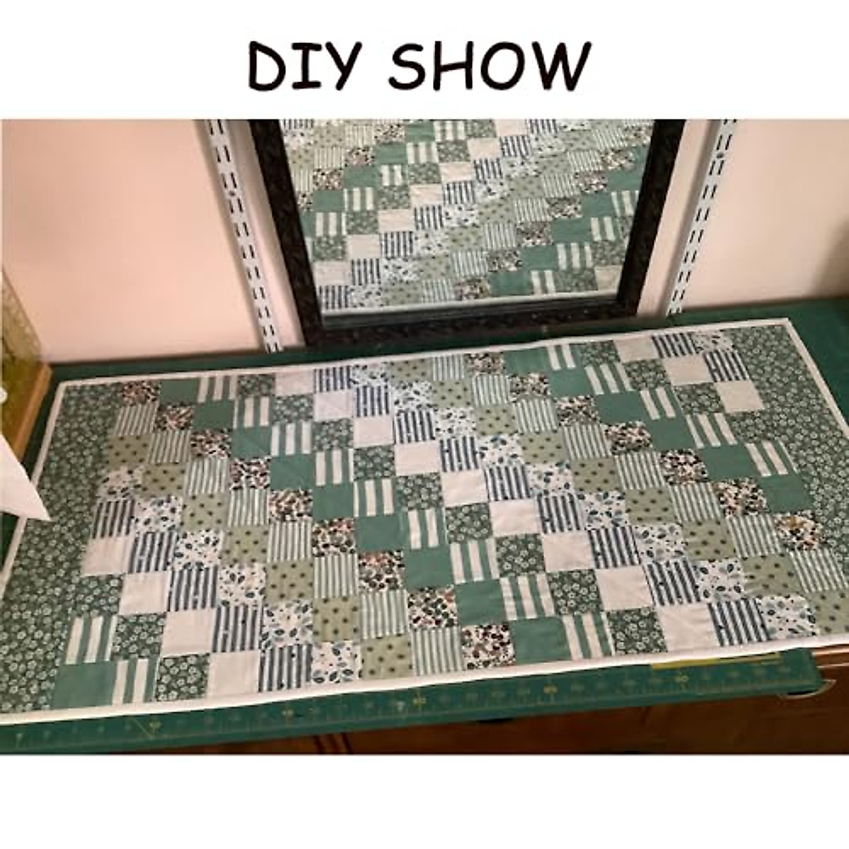 Hanjunzhao Pea Green Color Fat Quarters Fabric Bundles 18 x 22 inch for Quilting Sewing Crafting