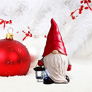 YUYVIO Welcome Home Gnome Sculpture with Solar Powered Lantern Christmas Ornaments Ornament, Garden Outdoor (W) YUYVIO-home-6-Z