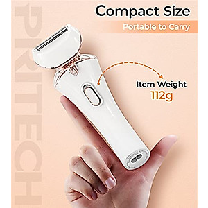 Electric Shaver for Women,Ladies Shaver,Lady Razor for Legs,Arm,Underarm,Bikini,USB Rechargeable Razor Wet&Dry Cordless for Woman by PRITECH