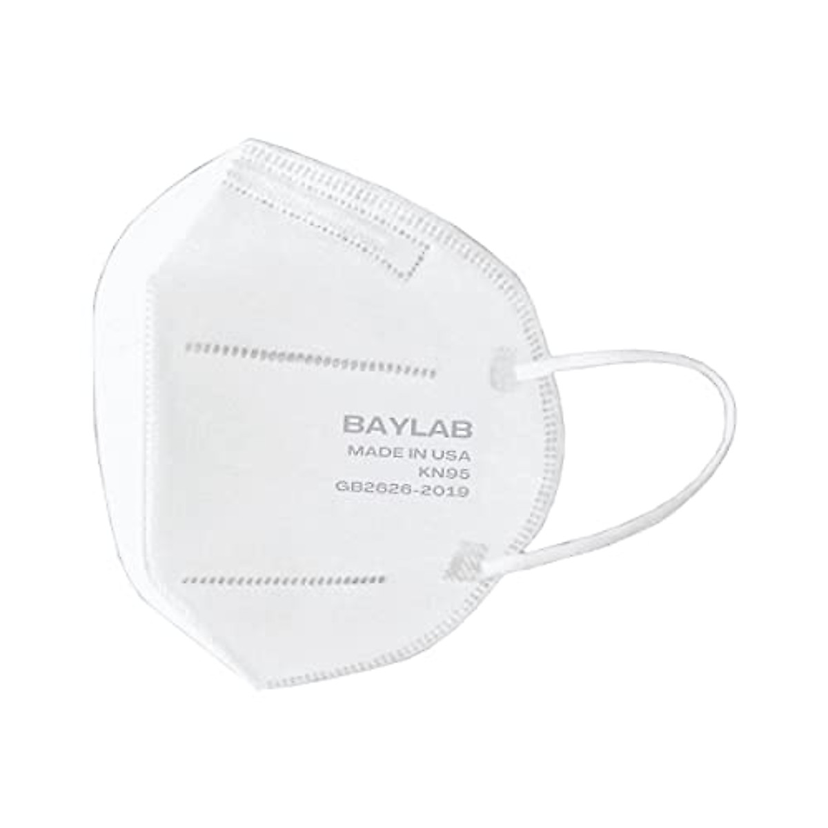 BAYLAB USA KN95 Respirator (GB2626-2019) - Disposable 5-Layer Face Mask, White, Pack of 20