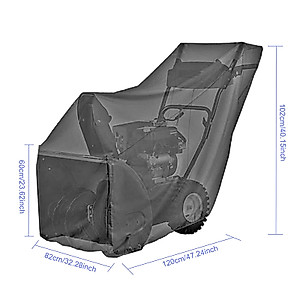 SaferCCTV Snow Blower Cover, Fabric Waterproof Snow Thrower Cover Dust Snow Proof Thower, Outdoor Protection Universal for Electric 2 Stage Snow 47" x 32" x 40", Black