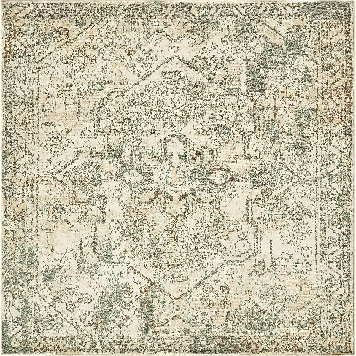 Unique Loom Tuareg Collection Area Rug - Sandstorm (8'Square, Multi/ Gray)