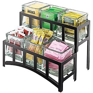 Cal-Mil 1723-13 Mission Jar Display, 2 Tier, 14" Width x 9" Depth x 7" Height, Black