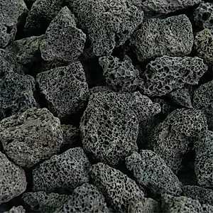 Black 3/4 Inch Lava Rock | Fireproof and Heatproof Volcanic Lava Rock, Perfect for Fire Pits, Fireplaces, BBQs and More. Indoor and Outdoor use - Natural Stones | 10 Pounds