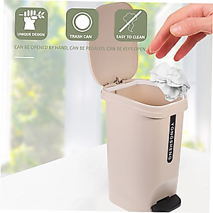 Hohopeti Foot Pedal Trash Cans Step Trash Can Household Waste Basket Container for Kitchen Bathroom