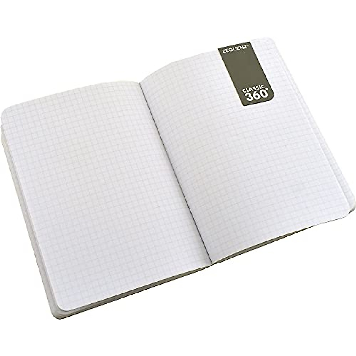 Zequenz Classic 360 Signature Series, Size: A6 Small, Color: Black, Paper: Grid, Soft Cover Notebook, Soft Bound Journal, 4" x 5.5", 200 sheets / 400 pages, Squared, Grid pattern, Graph premium paper