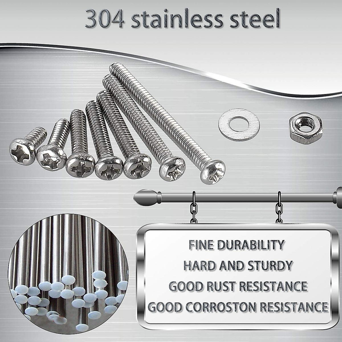 HanTof 410Pcs Tiny Phillips Pan Head Machine Screws Bolts, 18-8 Stainless Steel, M2 x 4/6/8/10/12/16/20mm, Micro/Mini Round Head Screws Nuts and Washers Assortment Kit, Fully Threaded Pitch: 0.4mm