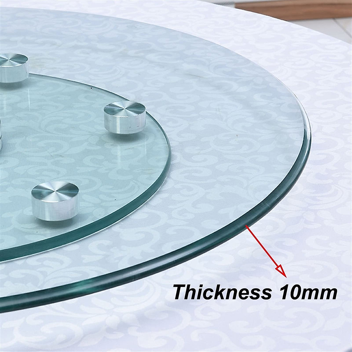 Heavy Duty Turntable Kitchen Lazy Susan, 24 in 28 in 36 in Round Rotating Turntable for Kitchen, Countertop, Office, Dining Table Serving Tray - Clear Spinning Smooth (Size : 60cm/23.6in)