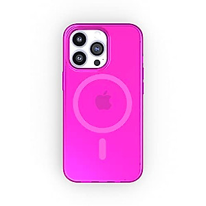 FELONY CASE - Neon Pink Crystal Clear Phone Case for iPhone 13 Pro Max, Compatible with MagSafe - 360° Shockproof Protective Cases Designed for Apple iPhone 13 Pro Max