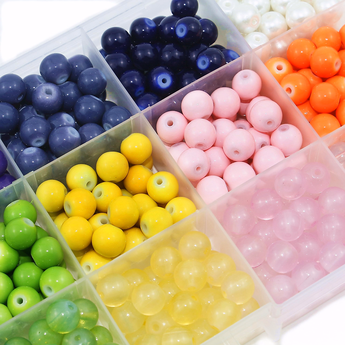 450pcs 8mm Glass Beads for Bracelet Making,15 Colors DIY Gemstone Crystal Beads,Jewelry Making Kit Healing Round Beads for Friendship Bracelet