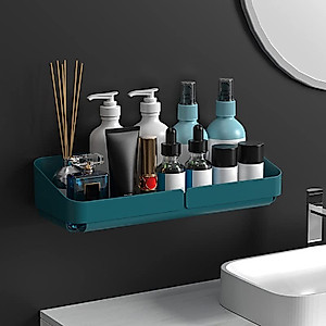 PDGJG Bathroom Shelf Storage Rack Wall Mounted Shampoo Cosmetics Storage Rack Bathroom Accessories Storage