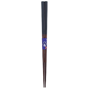 Ishida Chopsticks, Made in Japan, Octagonal Line, Wood, Natural Wood, Lacquer, Tip Angle, 9.1 inches (23 cm), Black