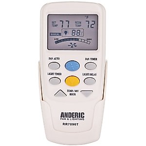 Anderic Replacement for Hampton Bay CHQ7096T with Fan Timer Key Thermostatic Remote Control for Hampton Bay Ceiling Fans (FCC ID: CHQ7096T, UC7096T, CHQ8BF7096T, CHQ8BT7096T) - Ivory - RR7096T