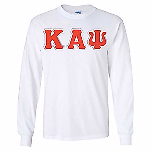 Kappa Alpha Psi Fraternity Greek Lettered Long-Sleeve T-Shirt Medium White