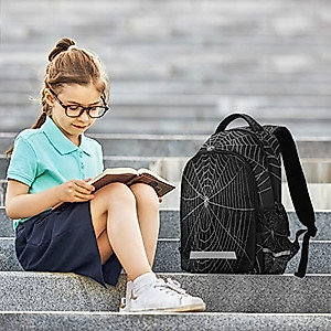 Vozoza Spider Web Backpack for Girls Kids Boys School Bookbags,Student Laptop Backpack Carrying Bag Casual Lightweight Travel Sports Day Packs