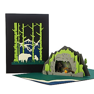 Ribbli Bear 3D Greeting Pop Up Card - Birthday Card,Mothers Day Card,Fathers Day Card,Thank You Card,Animal Card,Camping Card | with Envelope