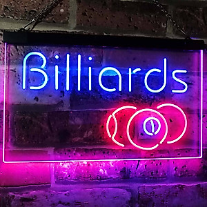 ADVPRO Billiards 9 Ball Game Room Pool Snooker Décor Man Cave Dual Color LED Neon Sign Blue & Red 24" x 16" st6s64-i2590-br