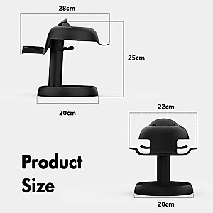 AMVR Stand Holder for Oculus Quest 2/HTC/PSVR2/Pico 4 - Universal VR Headset Display Dock with 2 Touch Controllers Hanger Station, Stable Bracket Storage Round Base, Mount Install Easy