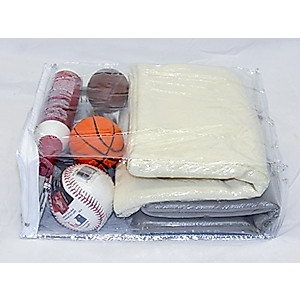 Oreh Homewares Heavy Duty Vinyl Zippered (Clear) Storage Bags (9" x 11" x 4") for Dresses, Shirts, Pants, Fabrics (1.7 Gallon) 5-Pack