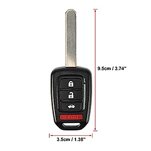X AUTOHAUX Keyless Entry Remote Car Key Fob 433Mhz 4 Button MLBHLIK6-1TA for Honda Accord 2016 2017 for Honda Civic 2016-2020
