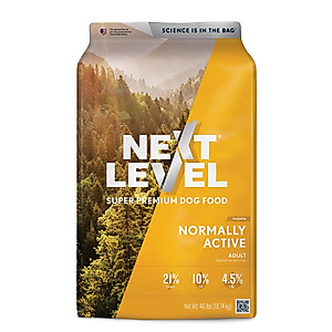 Next Level Super Premium Dog Food – Normally Active – Dry Kibble for Adult Dogs of All Breeds – 21% Protein, Beef, Pork, Fish, Chicken, Gluten Free Grains