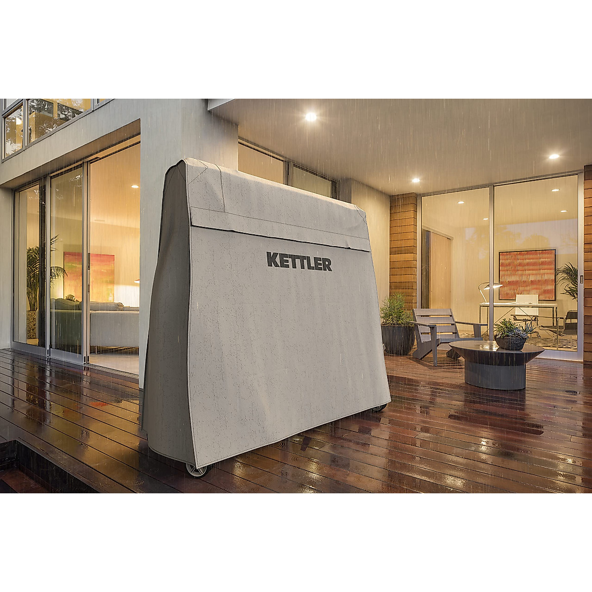 KETTLER Heavy-Duty Weatherproof Indoor/Outdoor Table Tennis Table Cover, Grey (7033-100)